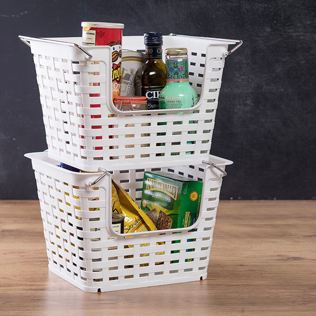 Large Wicker Style Stack & Nest Basket – Starplast