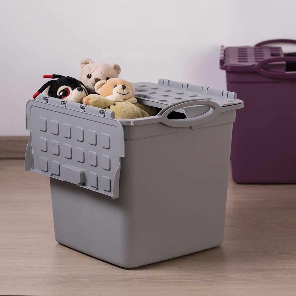 Square Stacking Bin With Fold-Out Lid – Starplast